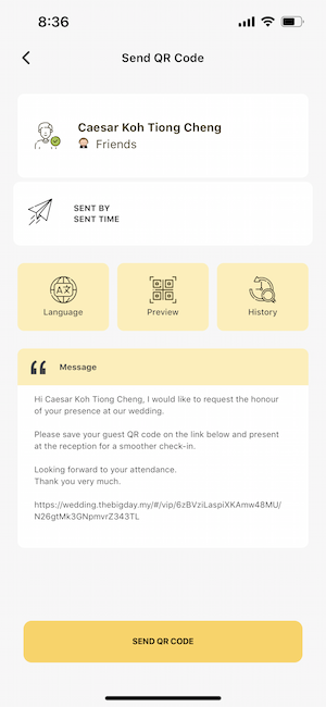 How To Send Guest QR Code? | thebigdays.com
