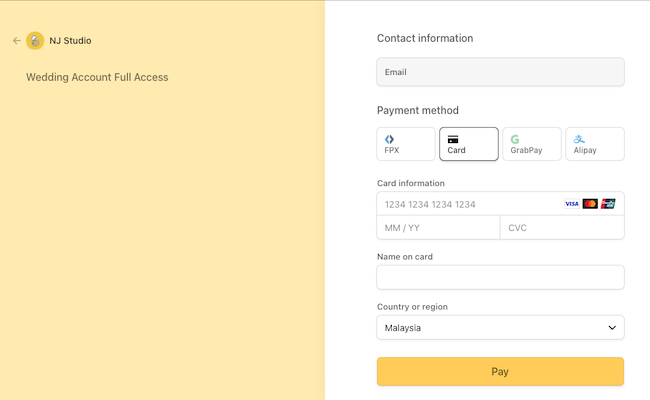 Supported payment method | Thebigdays