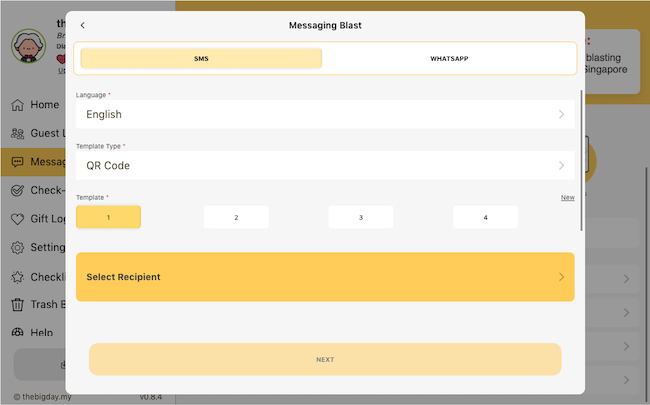 How can I send out all QR codes at once? | Thebigdays