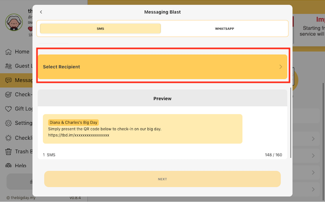 How can I send out all QR codes at once? | Thebigdays