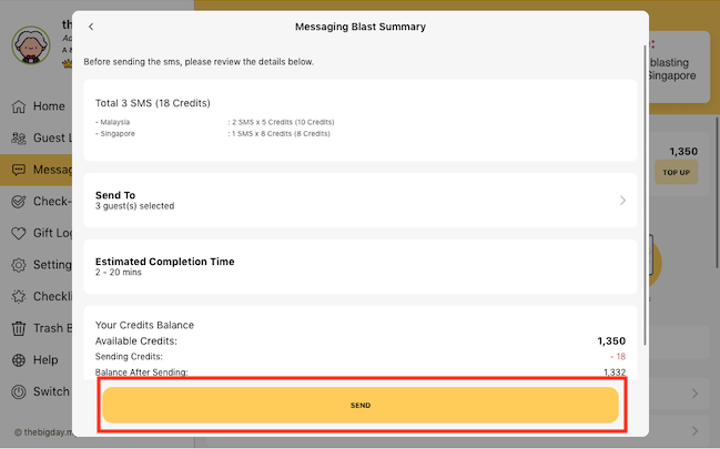 How can I send out all QR codes at once? | Thebigdays