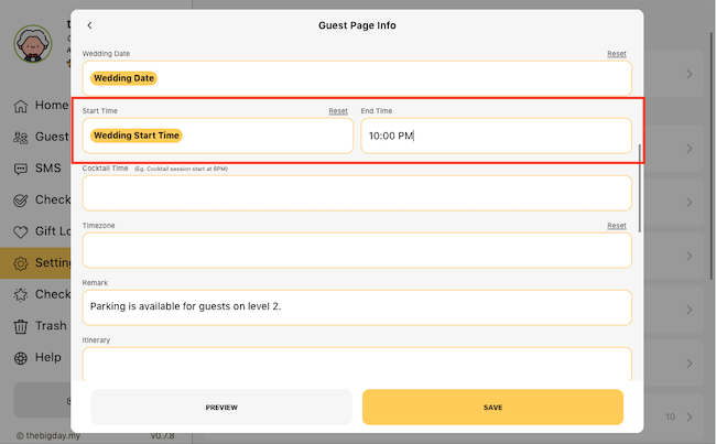 Ultimate guide to setting up your guest page. | Thebigdays
