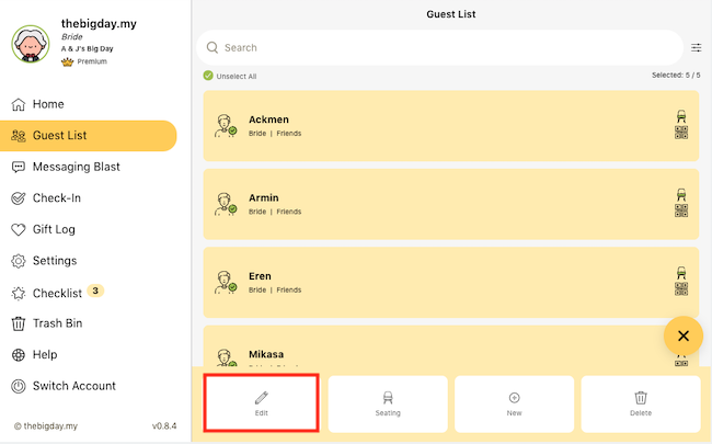 How to bulk edit guest profiles or guest details? | Thebigdays